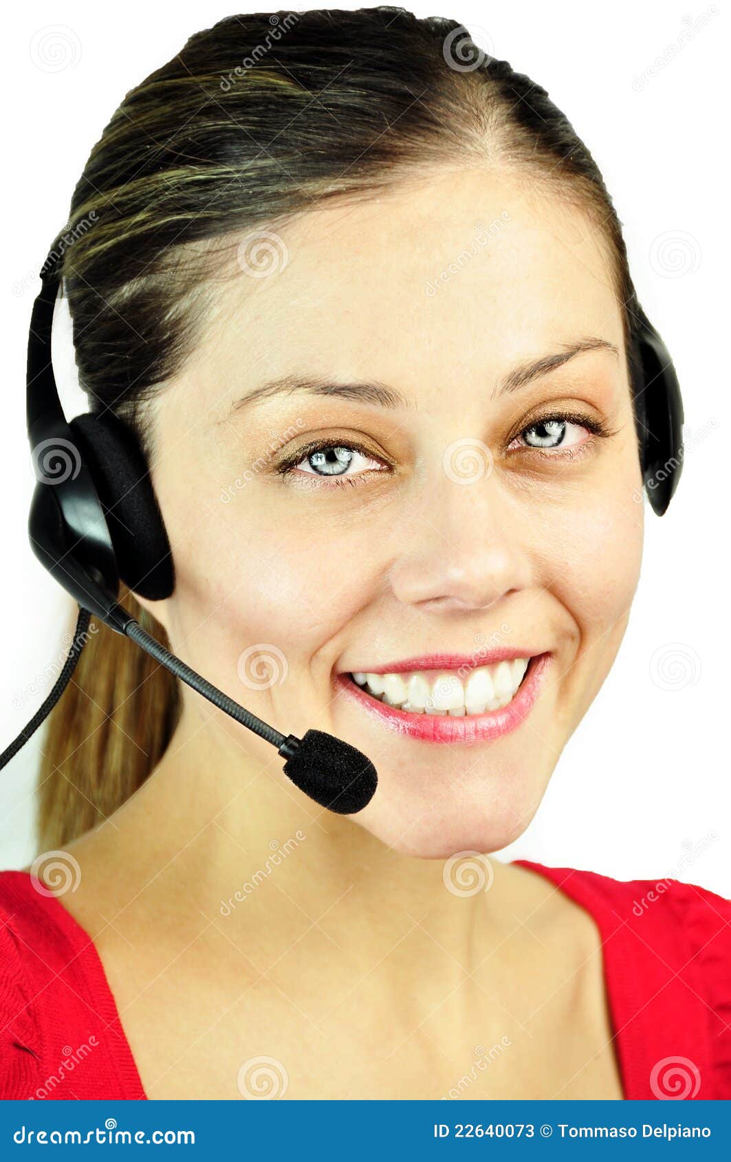 Smiling call-center girl stock image. Image of center - 22640073