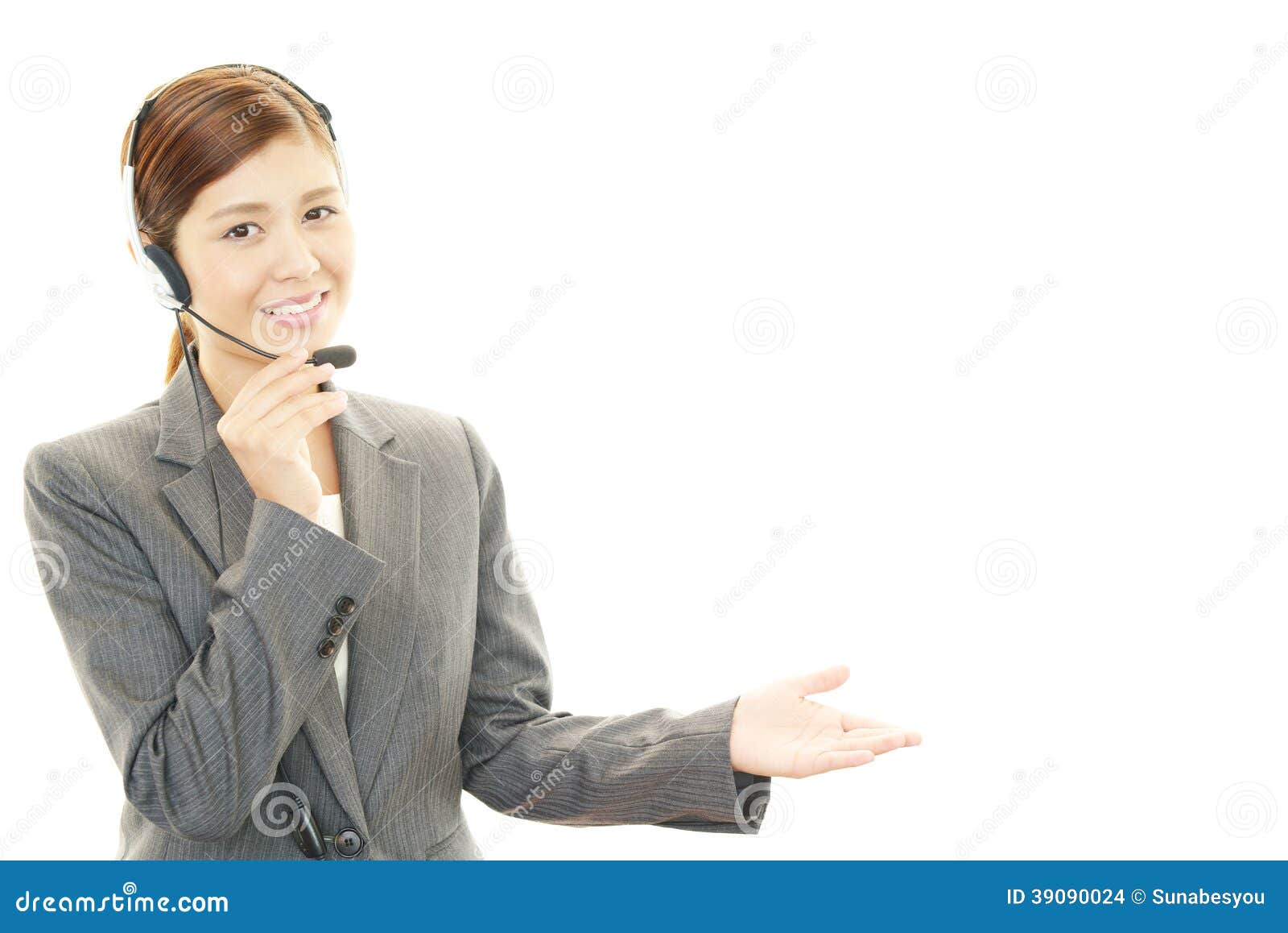 Smiling Call Center Operator Stock Photo - Image of customer, happy ...
