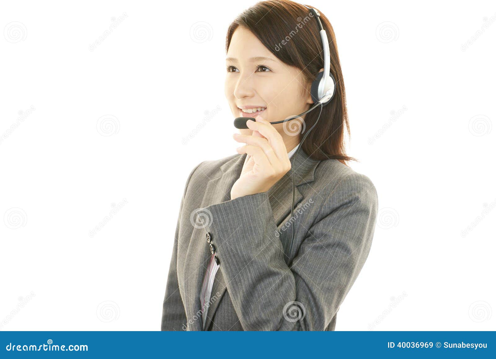 Smiling Call Center Operator Stock Image - Image of corporate, call ...