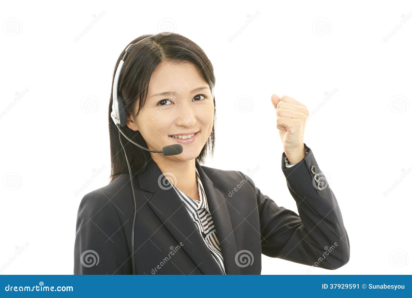 .Smiling Call Center Operator Stock Image - Image of adult, beautiful ...
