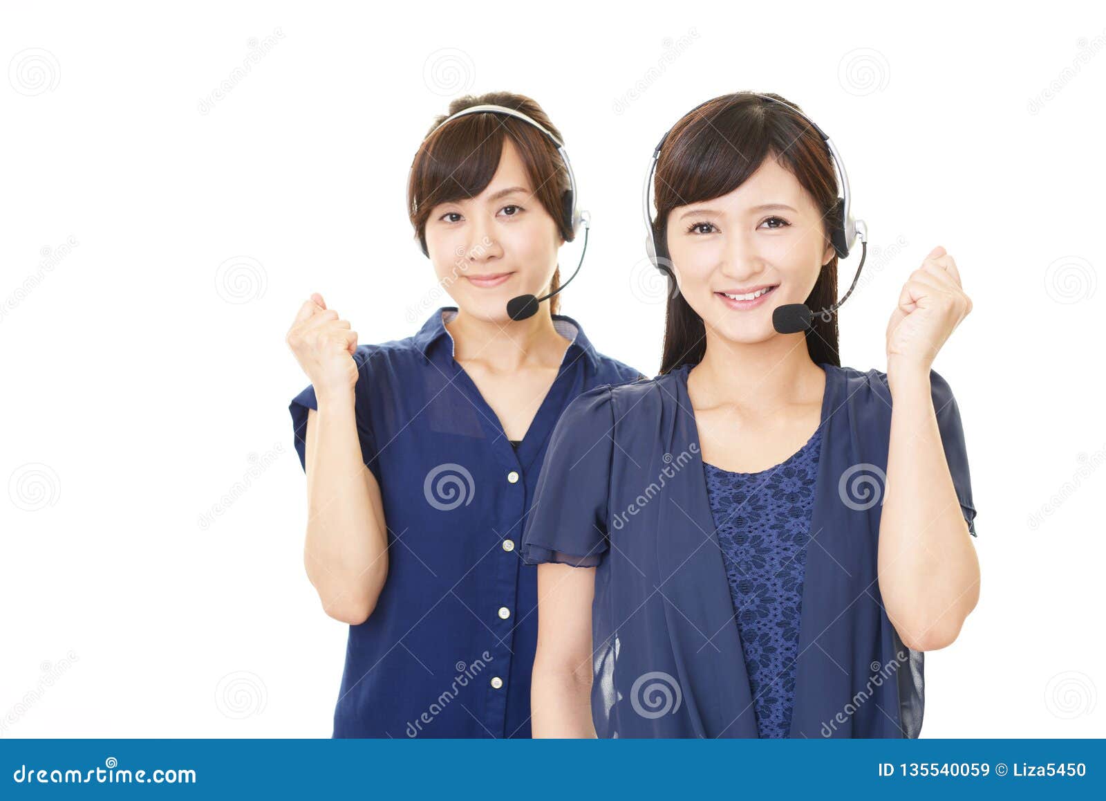 Smiling Call Center Operators Stock Image - Image of cheerful, japan ...