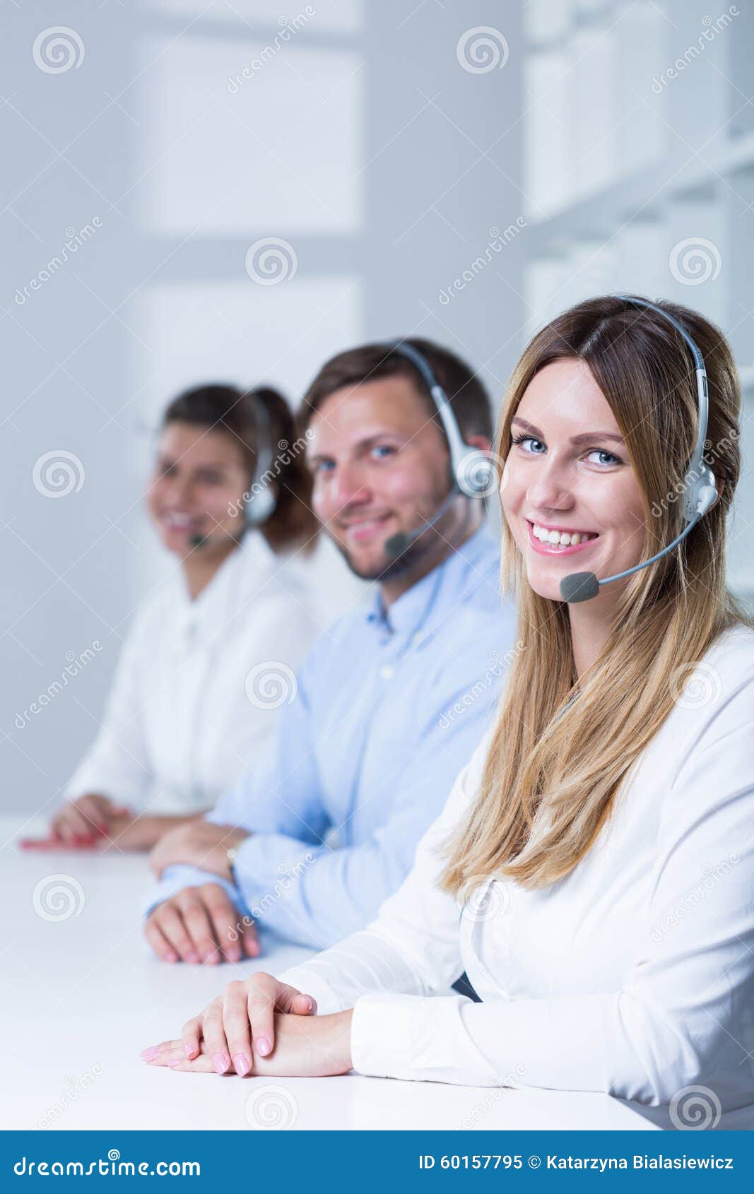 Smiling call center team stock image. Image of team, group - 60157795