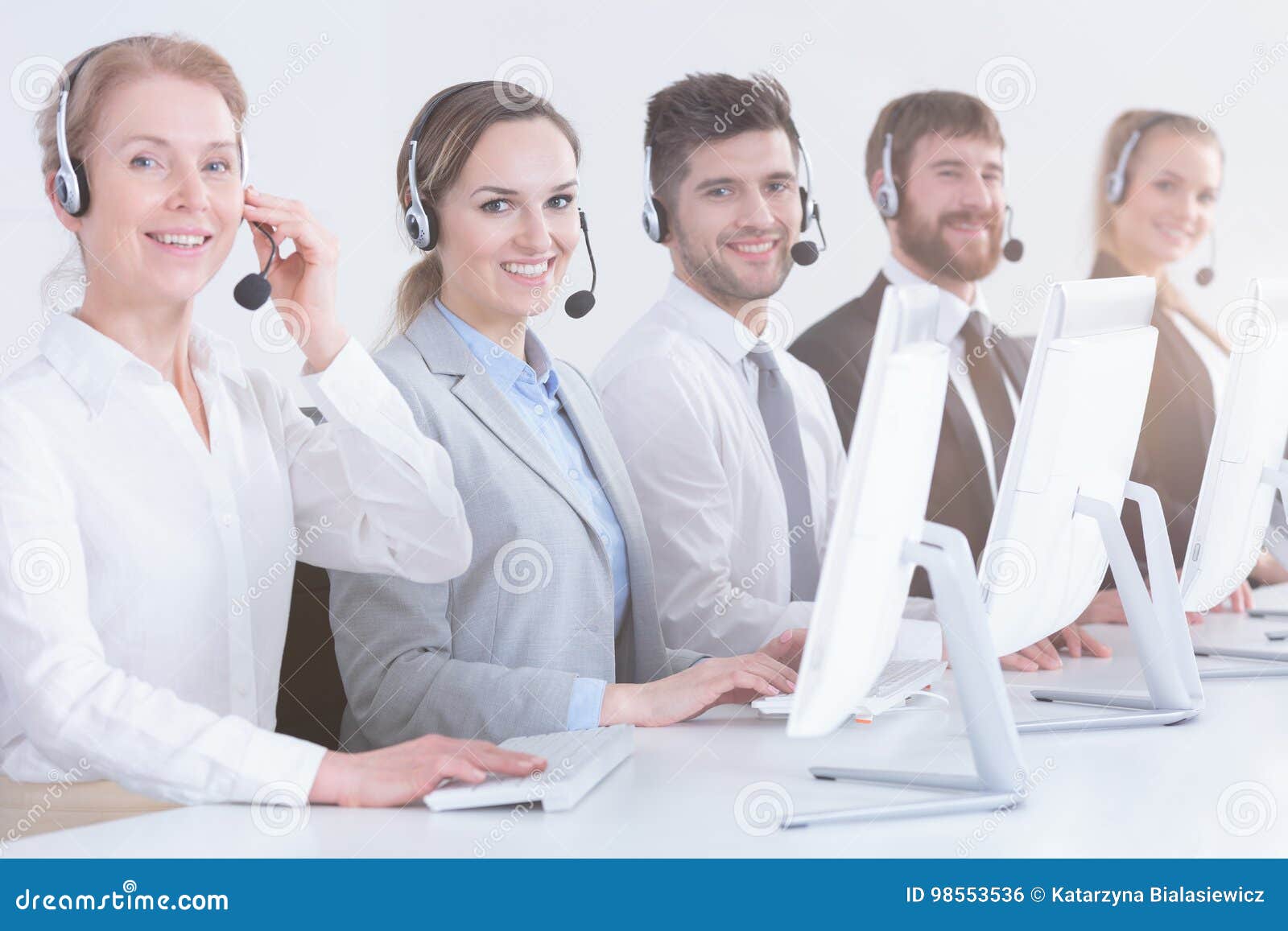 Call Center Workers in Office Stock Photo - Image of friendly ...