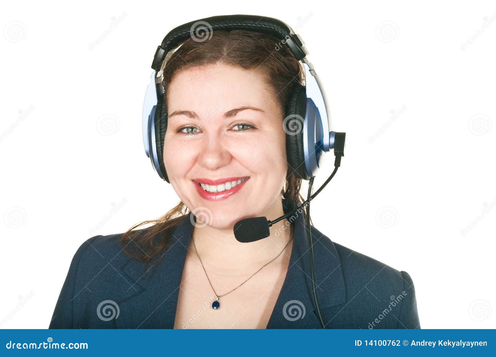 Smiling Call Operator Young Woman Stock Photo - Image of female ...