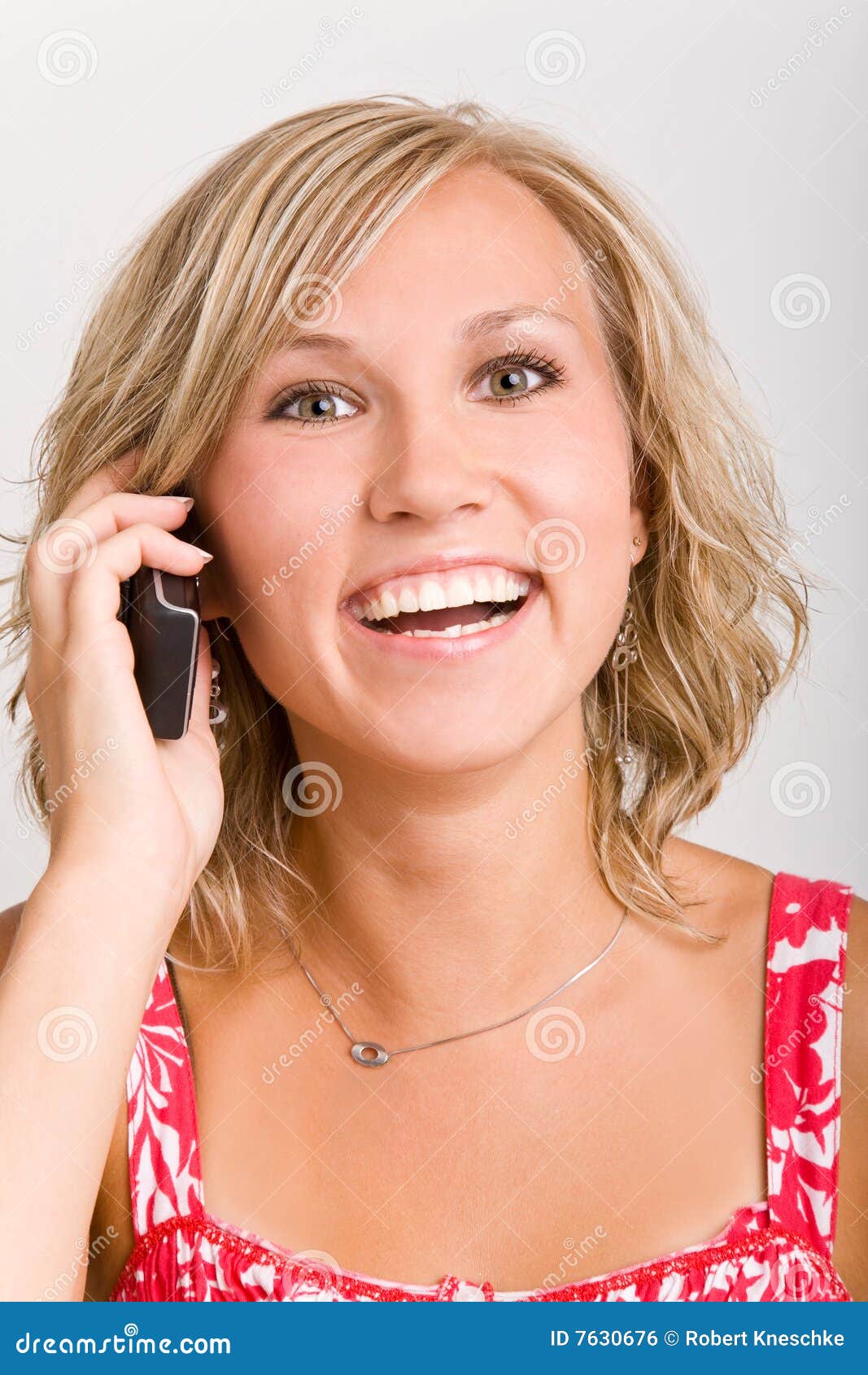 Smiling and calling stock photo. Image of person, form - 7630676