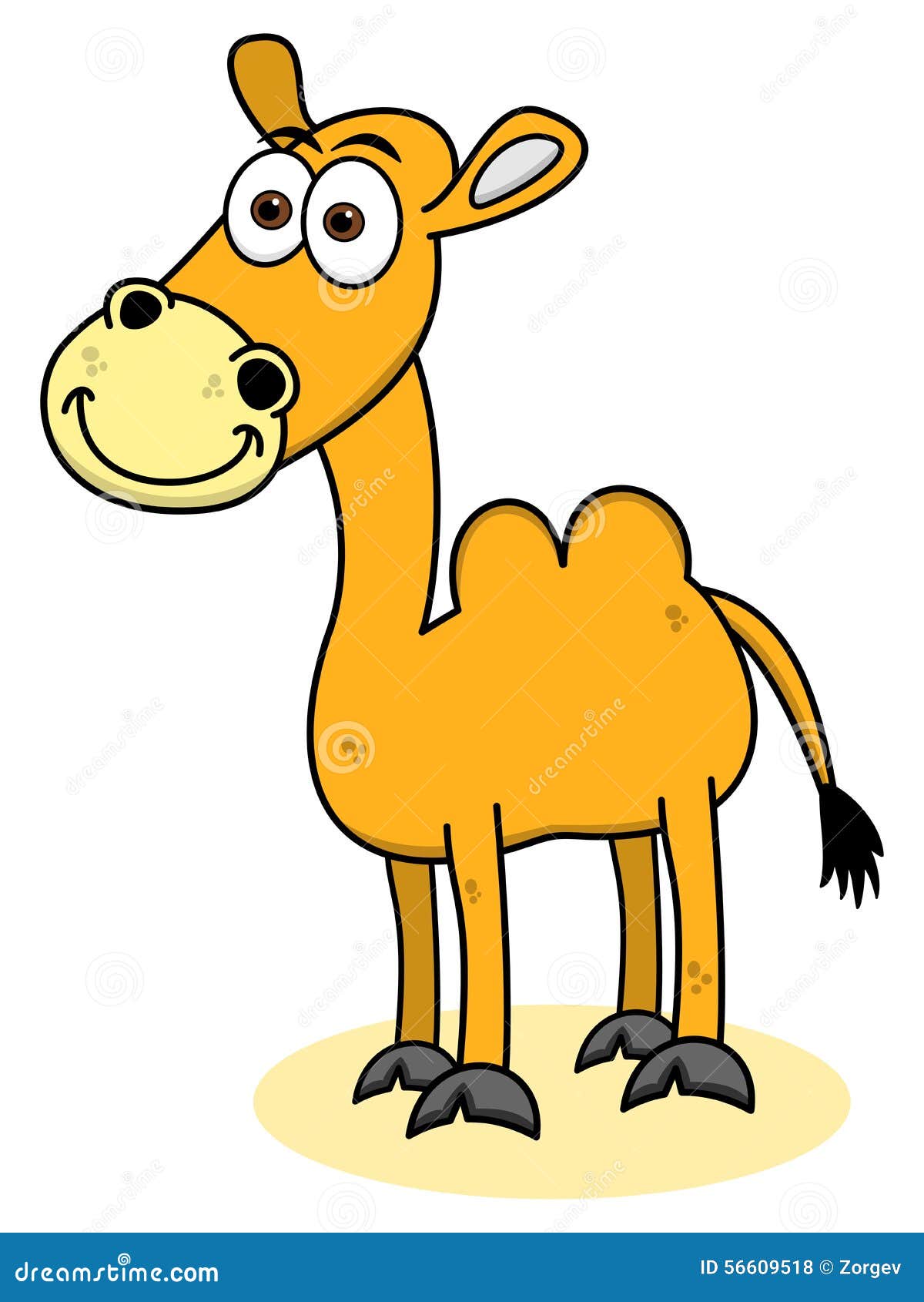 Smiling camel stock vector. Illustration of yellow, animals - 56609518