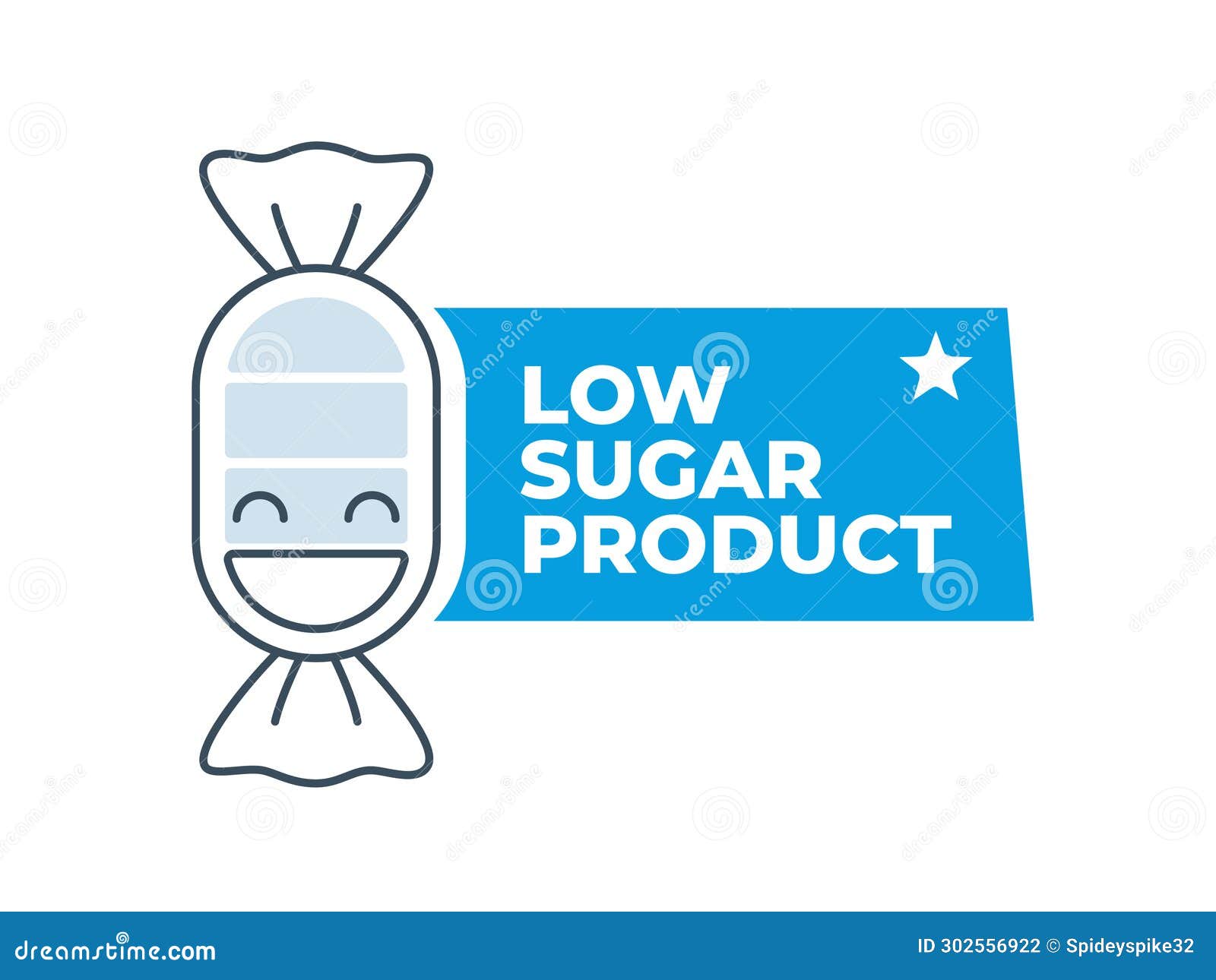 A Smiling Candy Wrap with Text Low Sugar Product Stock Illustration ...