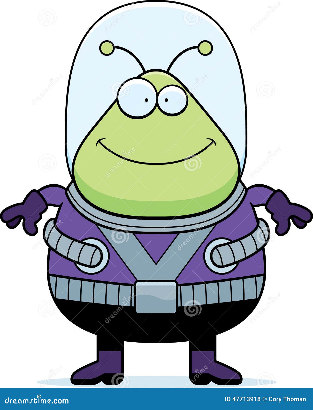 Smiling Cartoon Alien stock vector. Illustration of vector - 47713918