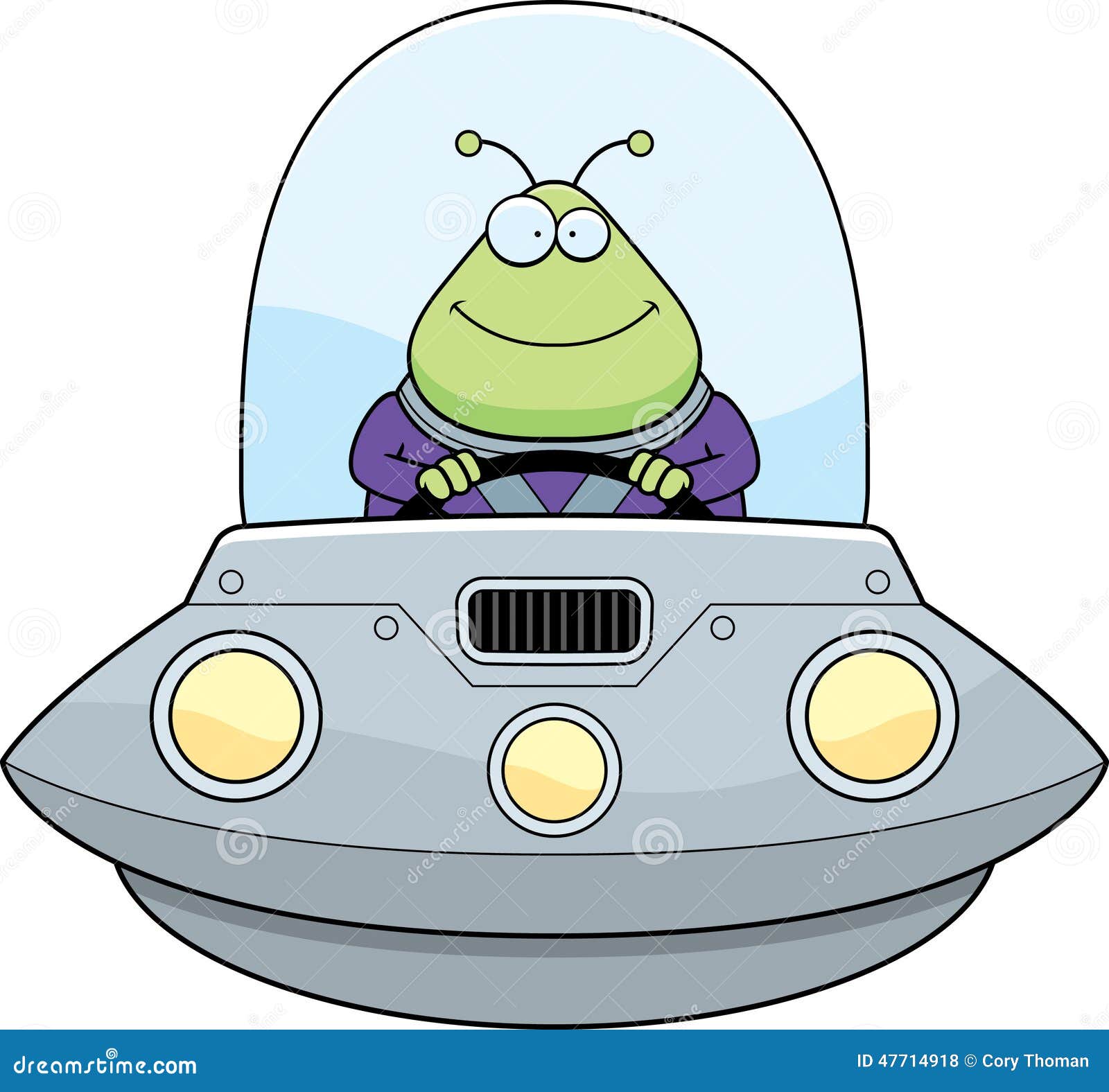 Smiling Cartoon Alien UFO stock vector. Illustration of saucer - 47714918
