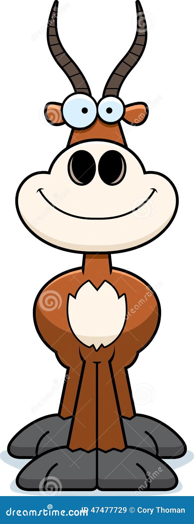 Smiling Cartoon Antelope stock vector. Illustration of clip - 47477729