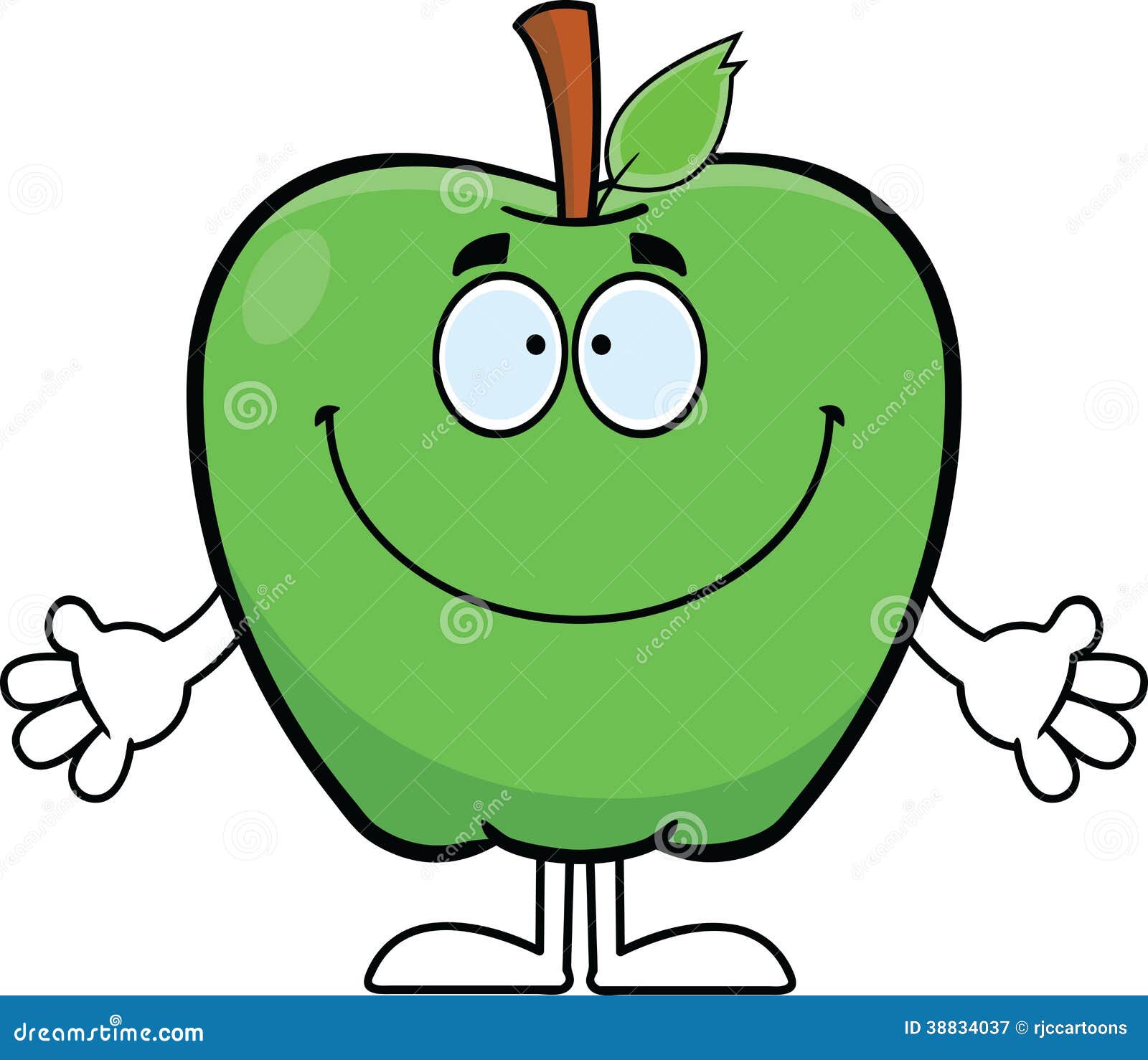 Smiling Cartoon Apple stock illustration. Illustration of happy - 38834037