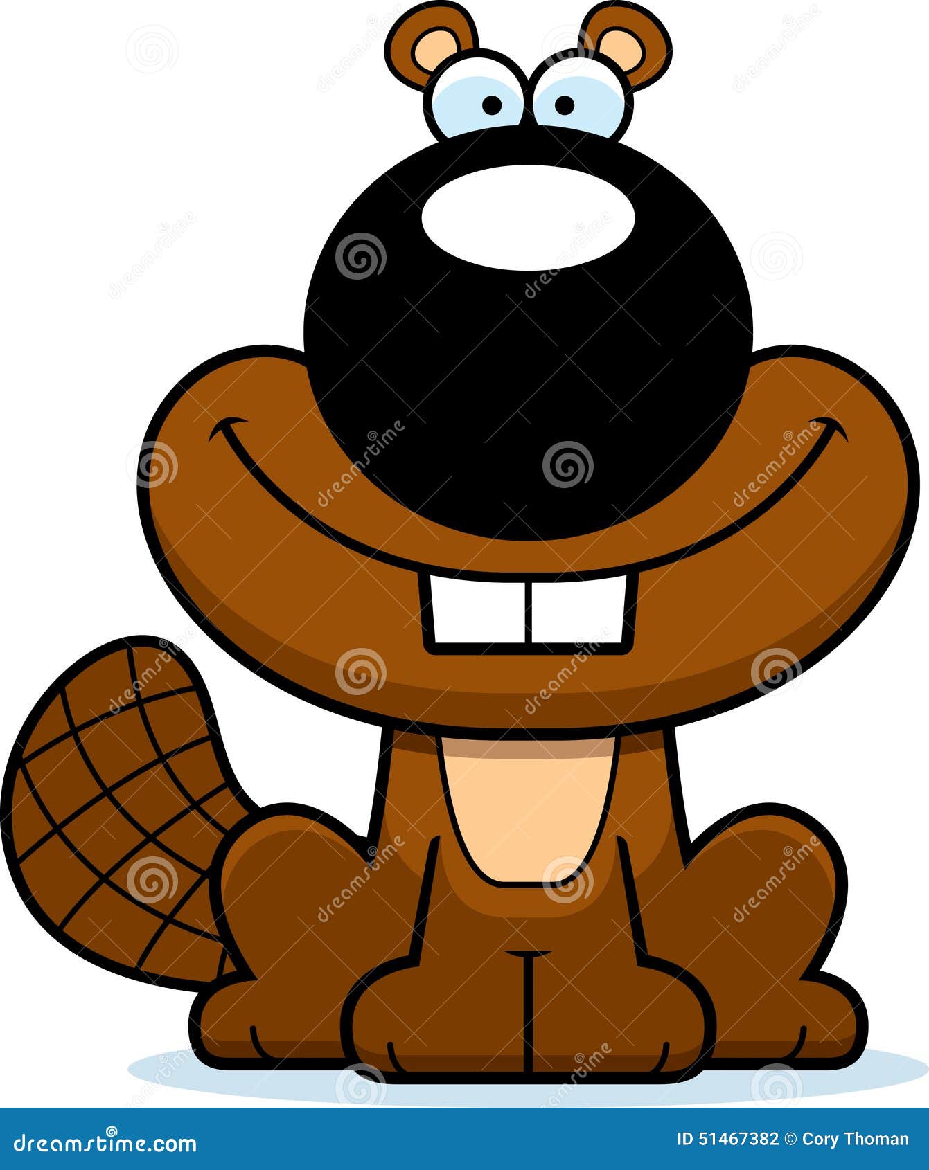 Smiling Cartoon Beaver stock vector. Illustration of cartoon - 51467382