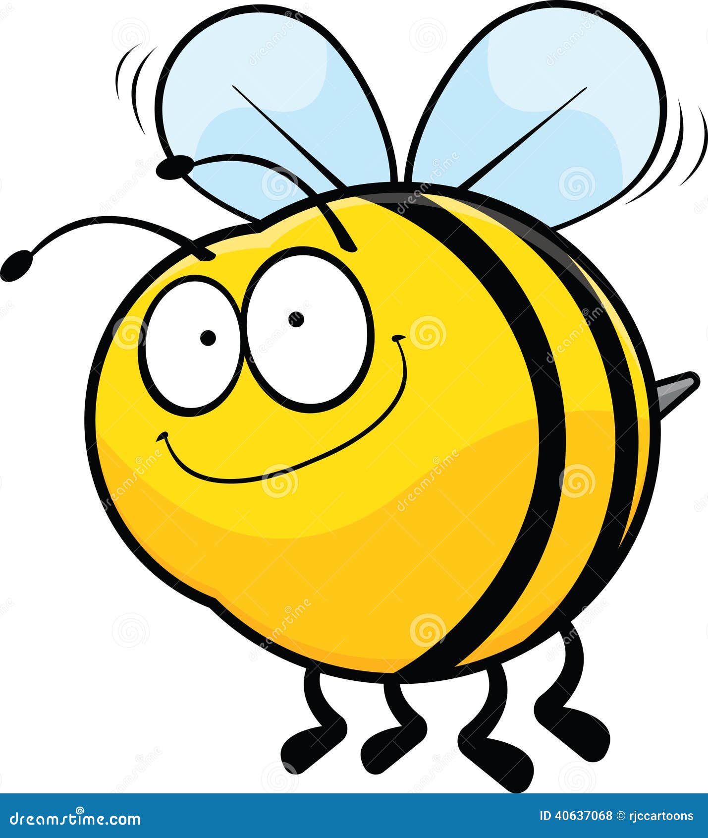 Smiling Cartoon Bee stock vector. Illustration of wings - 40637068