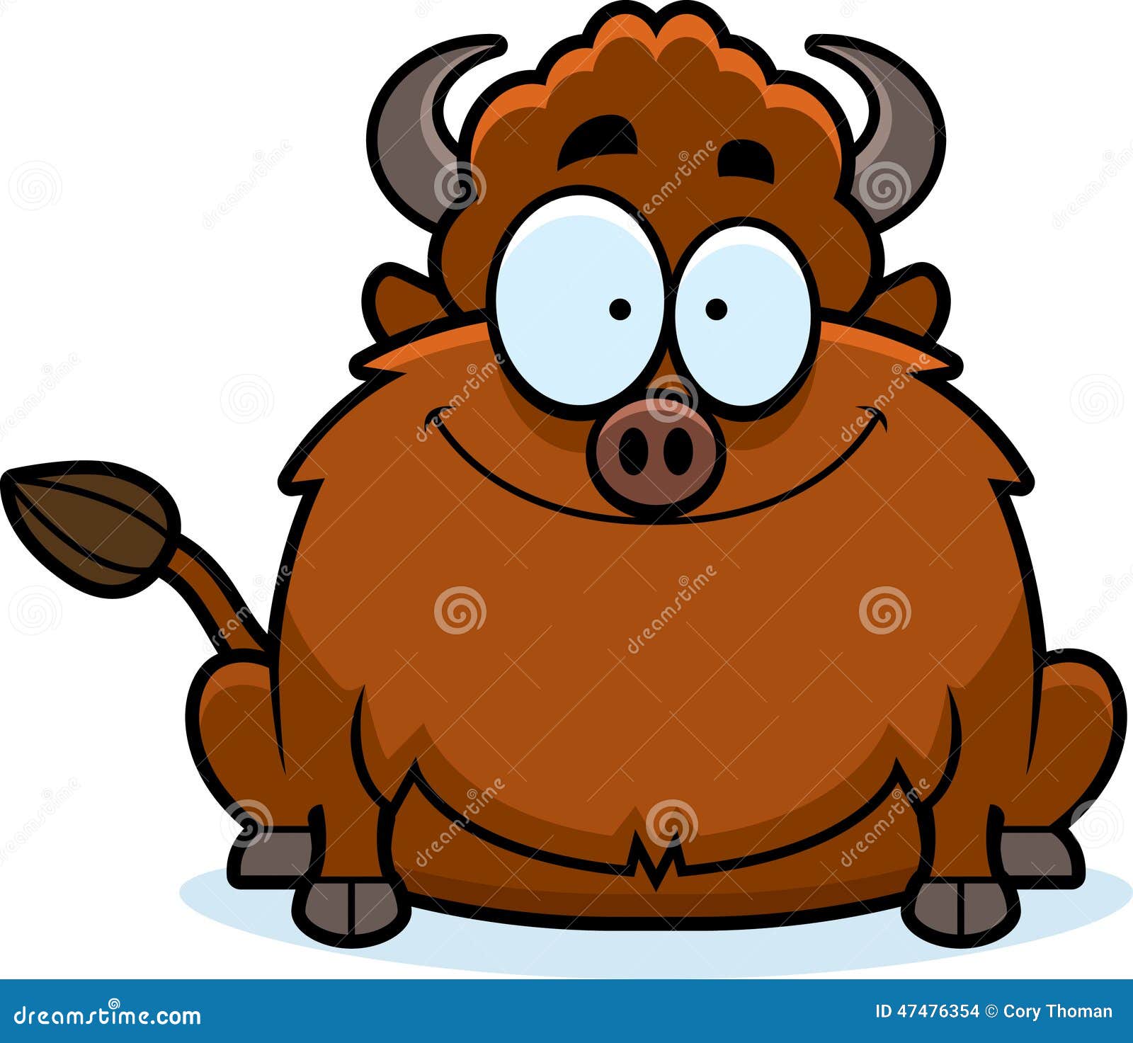 Smiling Cartoon Bison stock vector. Illustration of animal - 47476354