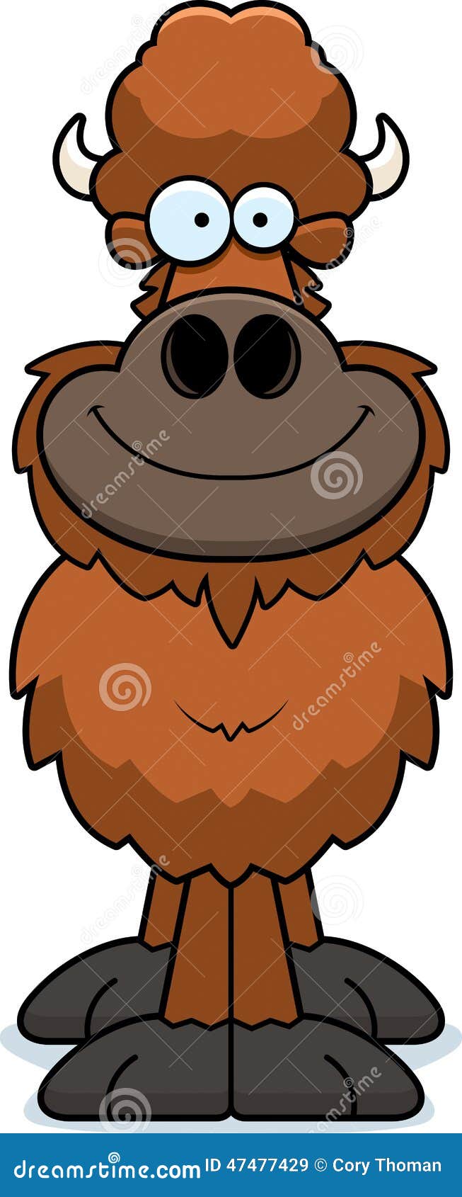 Smiling Cartoon Buffalo stock vector. Illustration of smiling - 47477429