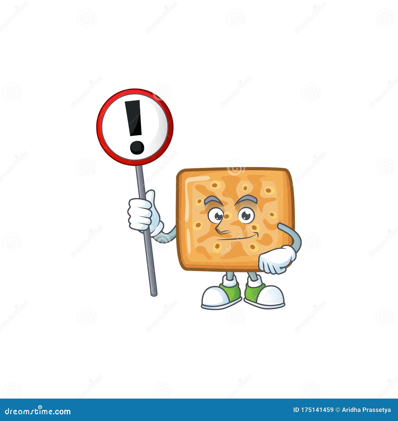 Smiling Cartoon Design of Crackers with a Sign Stock Vector ...
