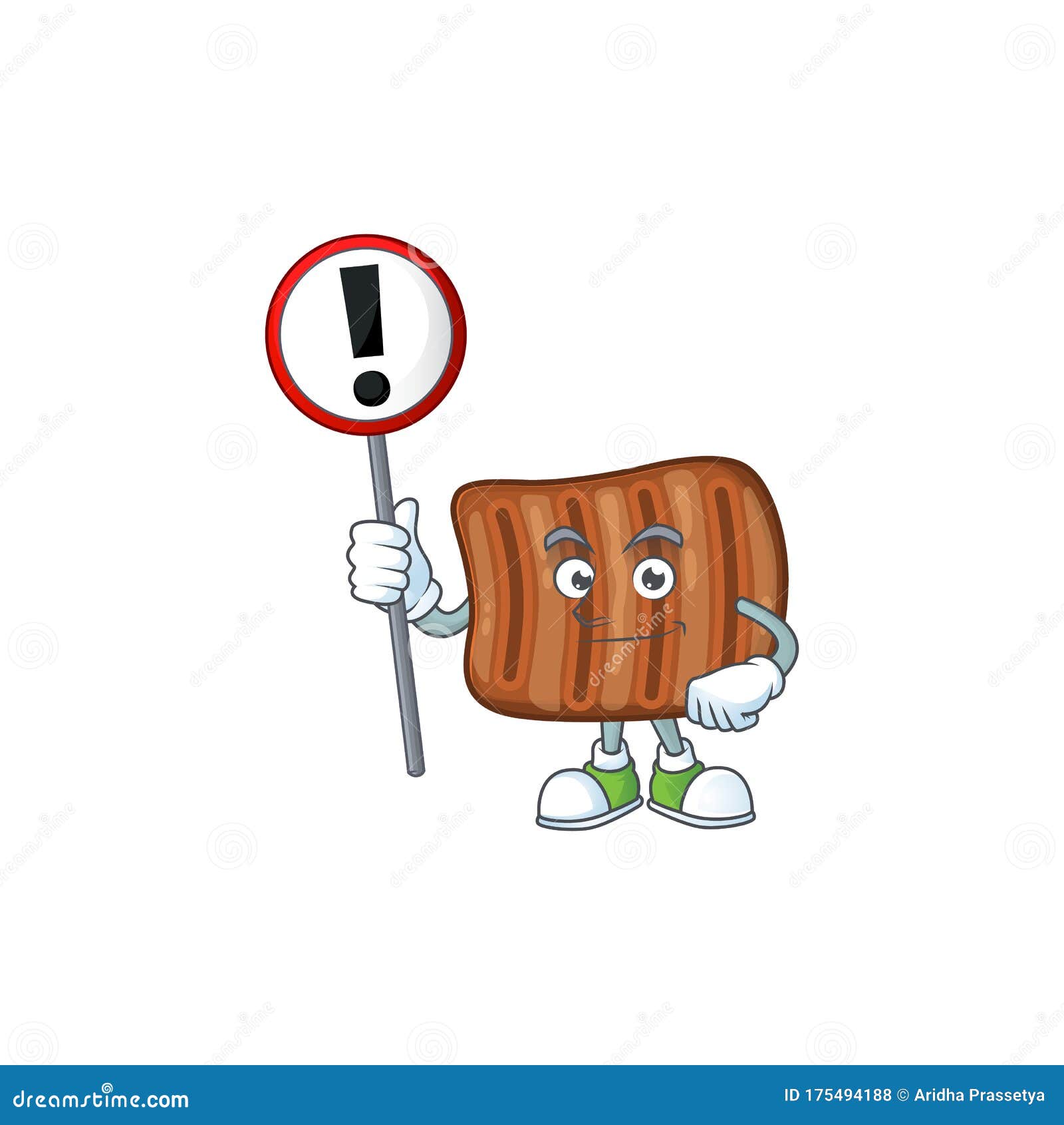 Smiling Cartoon Design of Roasted Beef with a Sign Stock Vector ...