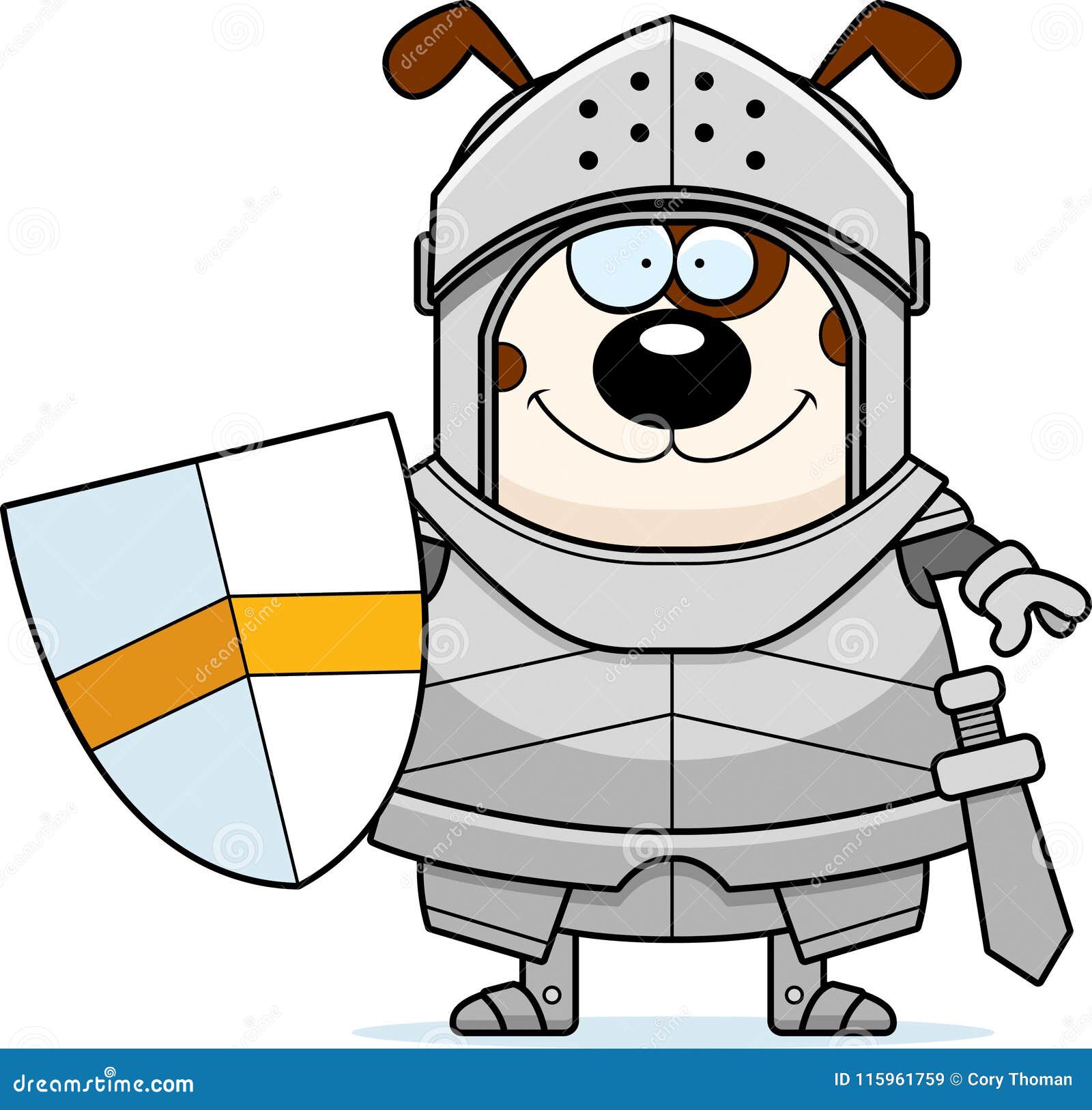 Smiling Cartoon Dog Knight stock vector. Illustration of graphic ...