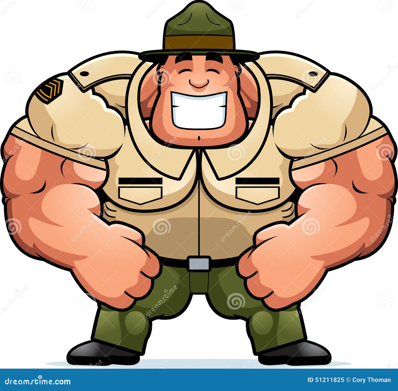 Smiling Cartoon Drill Sergeant Stock Vector - Illustration of military ...
