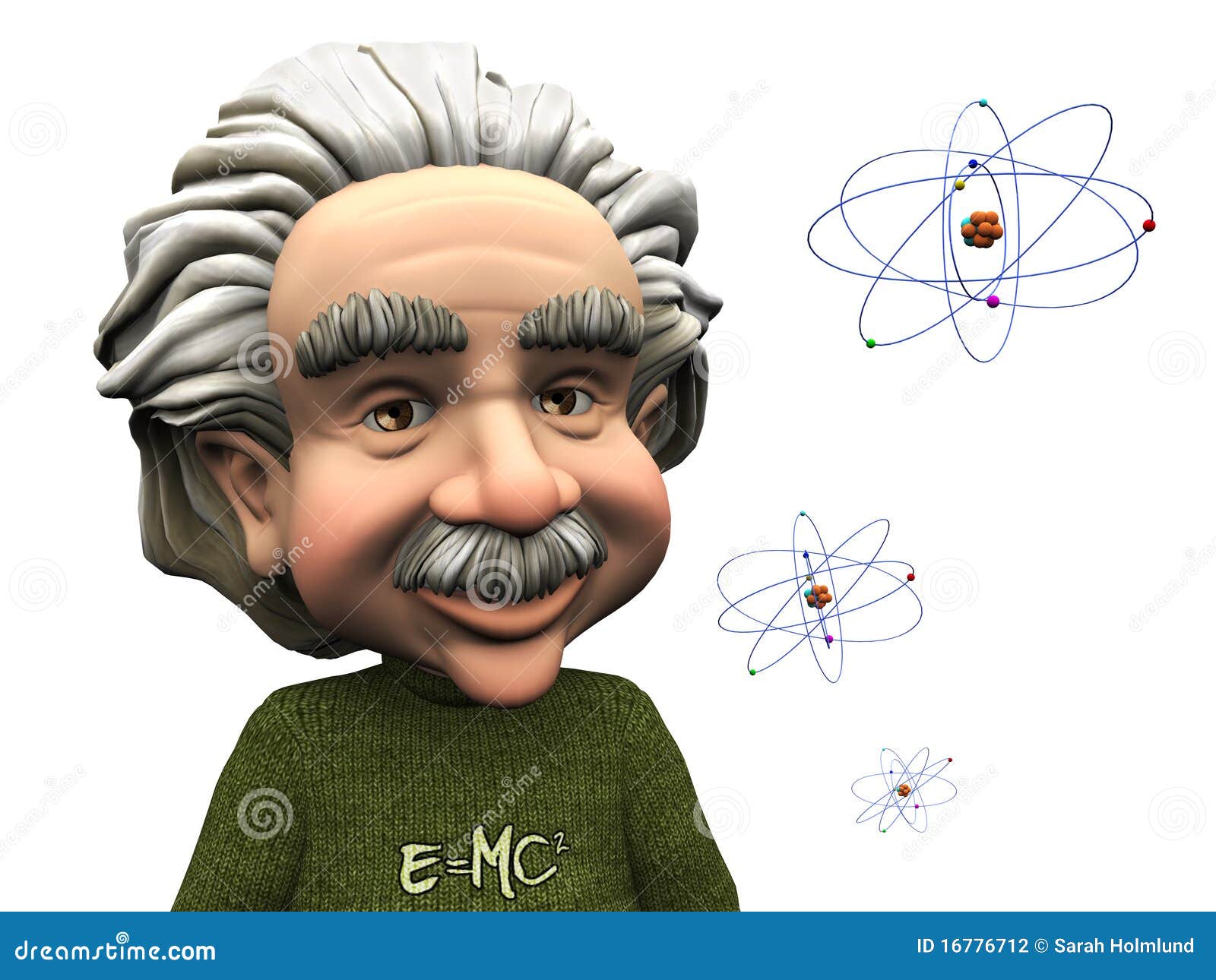 Smiling Cartoon Einstein With Atom. Editorial Photo | CartoonDealer.com ...