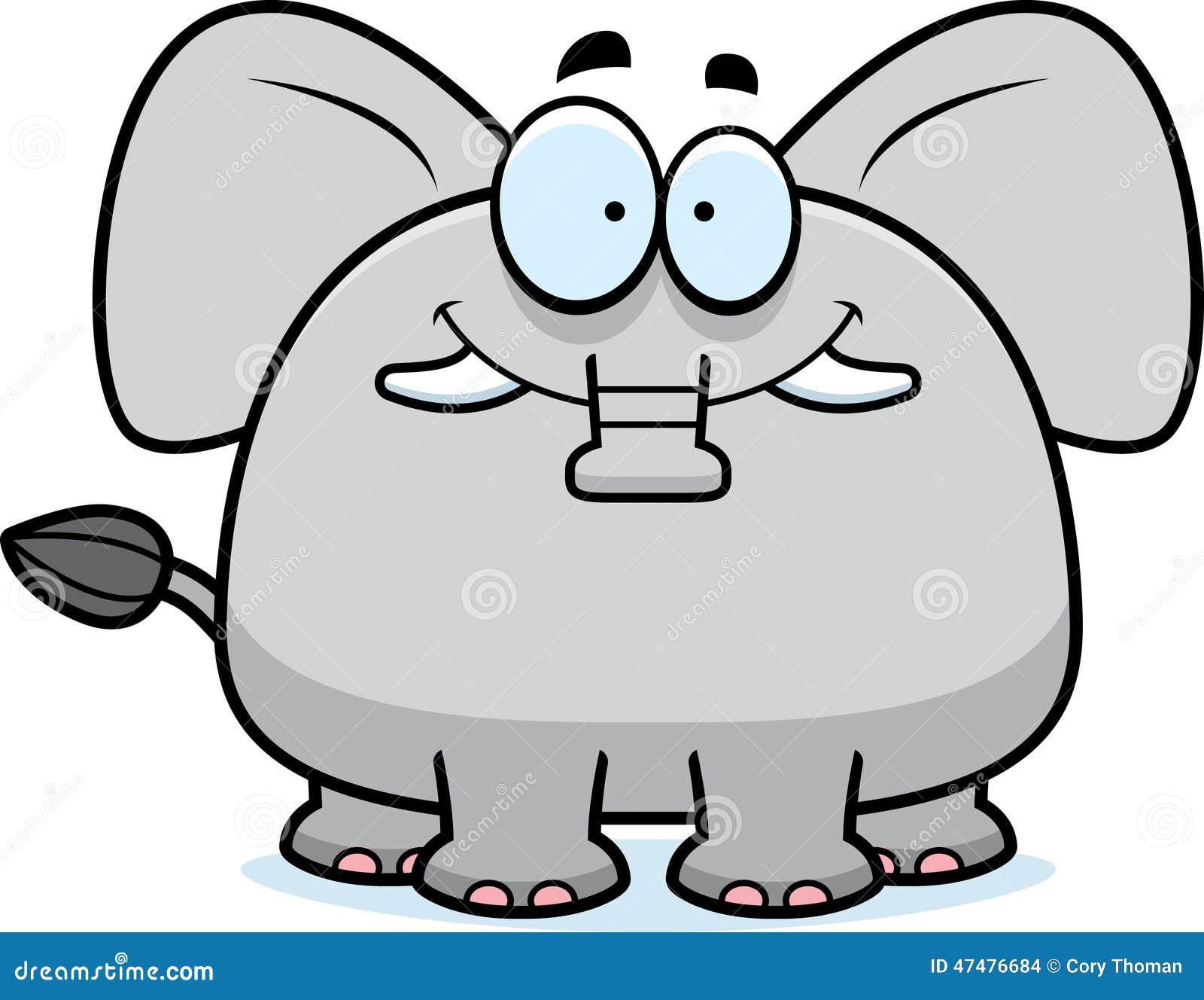 Smiling Cartoon Elephant stock vector. Illustration of smiling - 47476684
