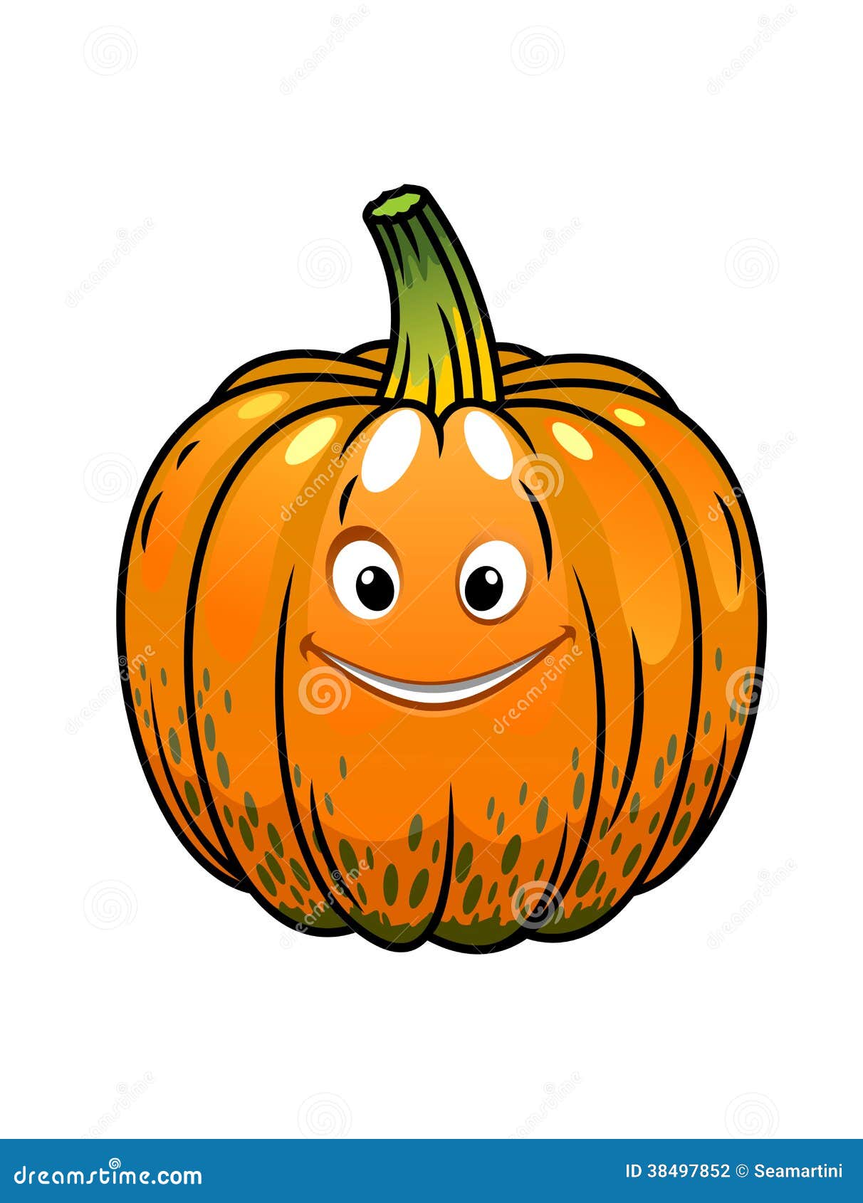 Smiling Cartoon Fall Pumpkin Stock Vector - Illustration of diet ...