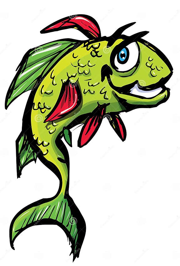 Smiling cartoon fish stock vector. Illustration of splash - 19260278