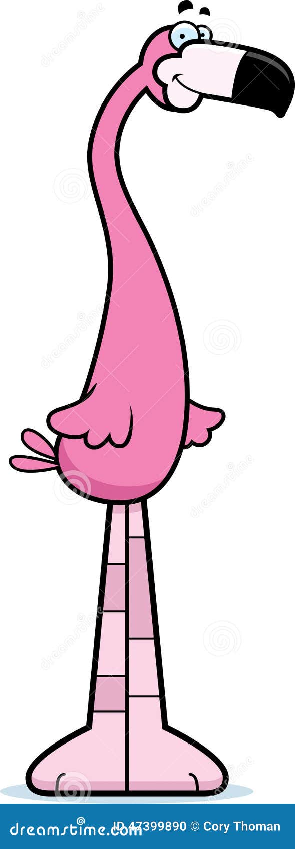 Smiling Cartoon Flamingo stock vector. Illustration of clip - 47399890