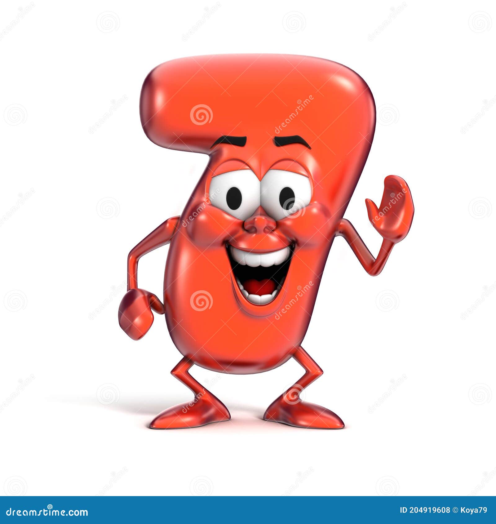 Smiling Cartoon Font Number 7 Stock Illustration - Illustration of ...