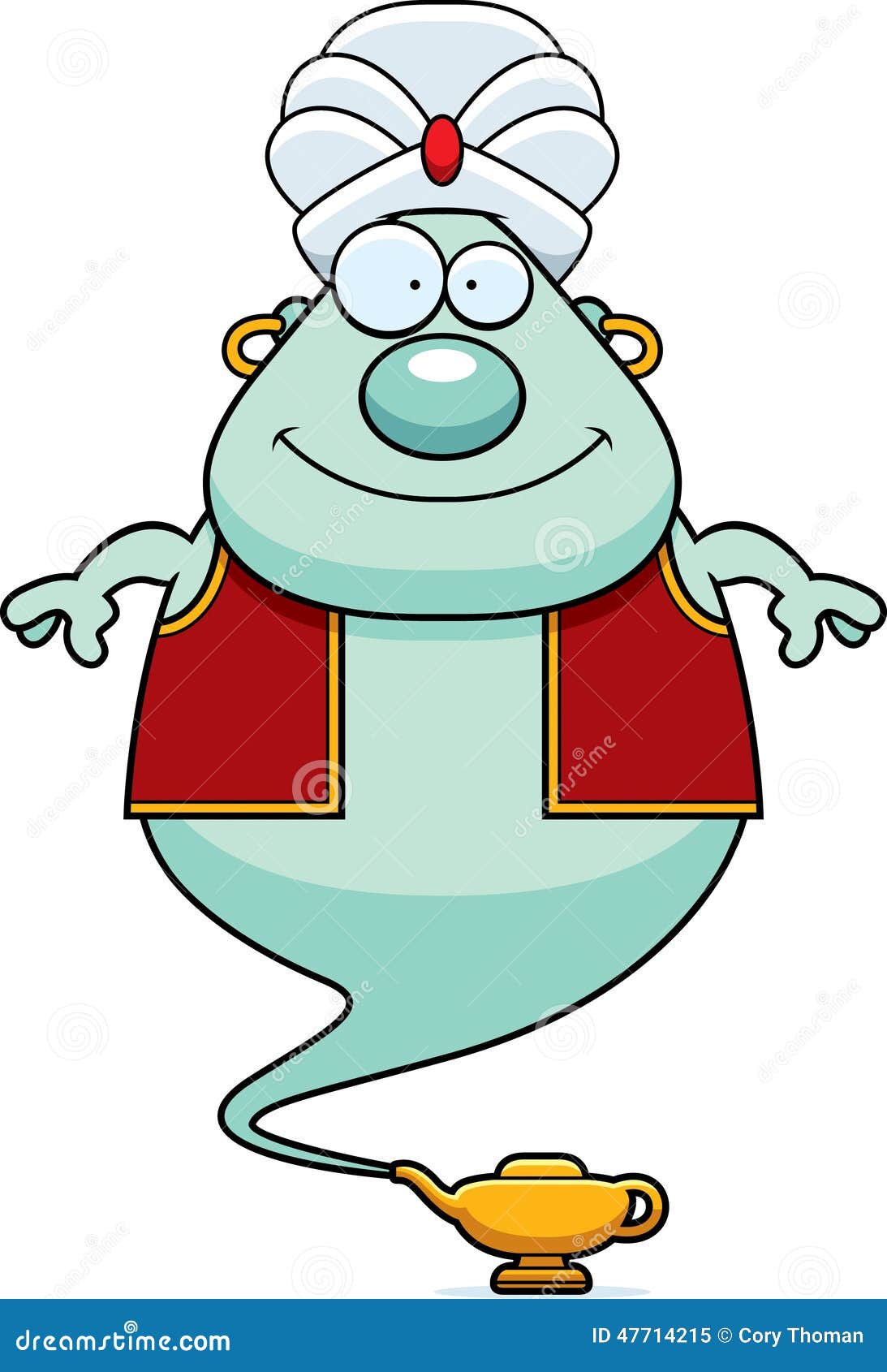 Smiling Cartoon Genie stock vector. Illustration of genie - 47714215