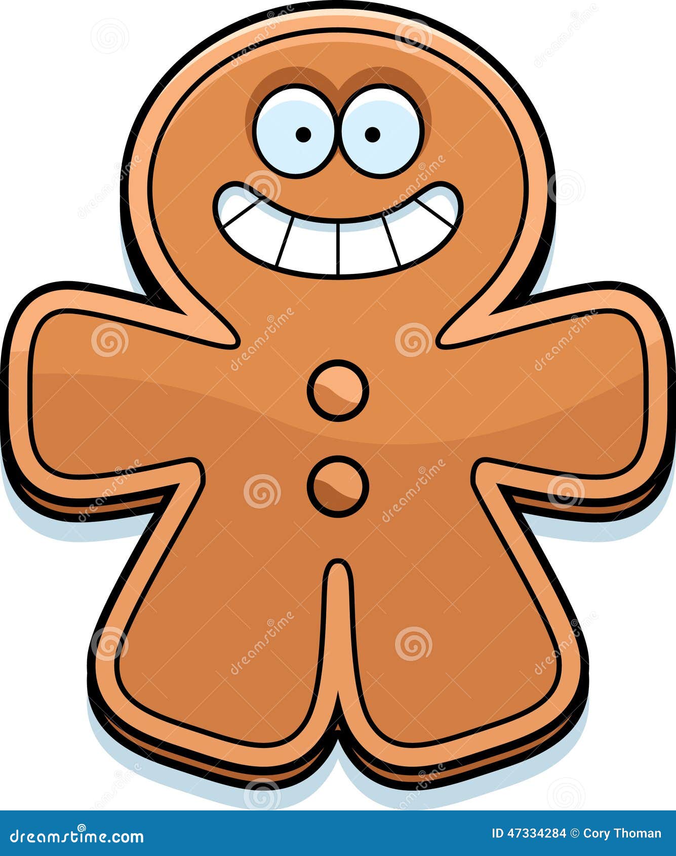 Smiling Cartoon Gingerbread Man Stock Vector - Illustration of grinning ...