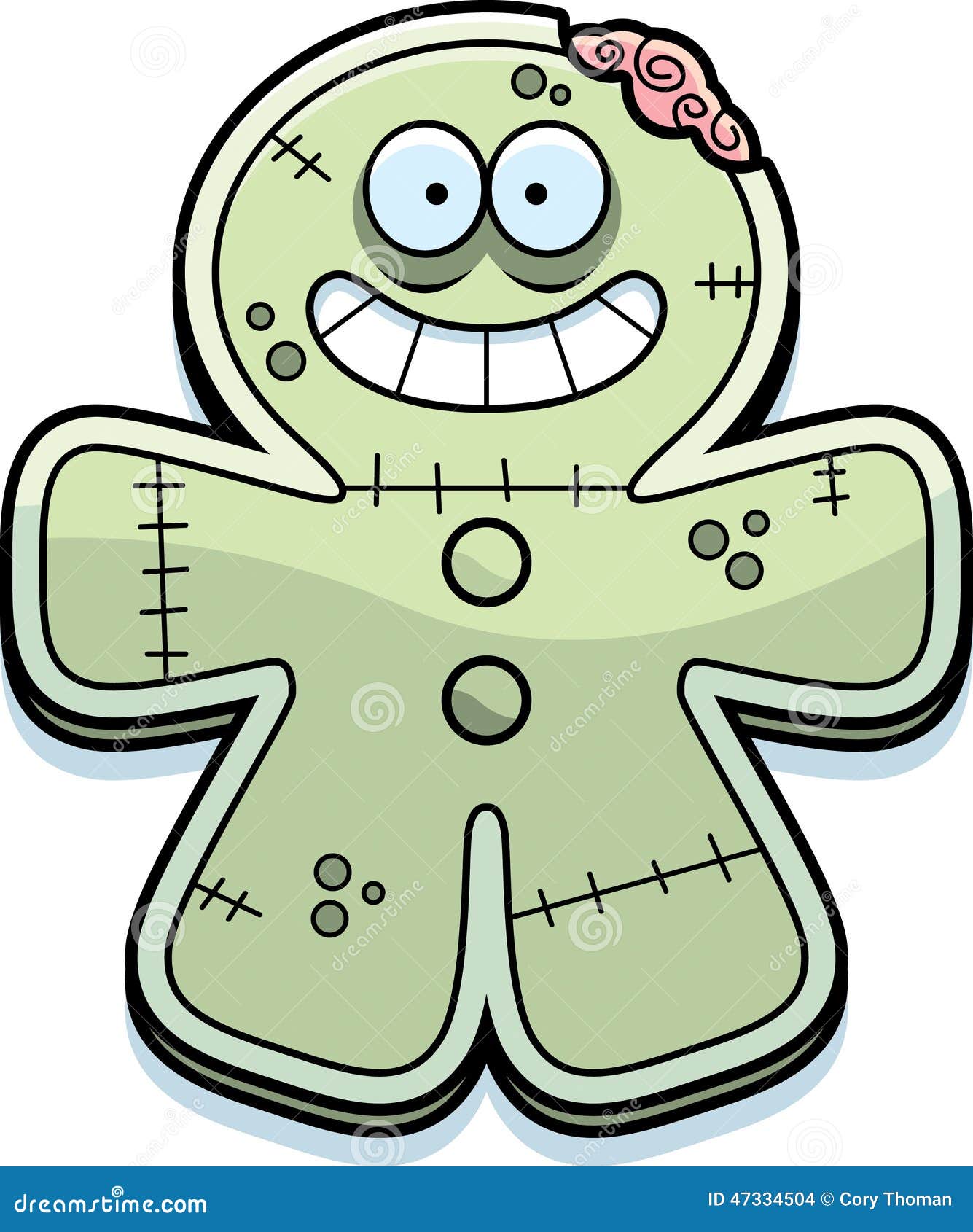 Smiling Cartoon Gingerbread Zombie Stock Vector - Illustration of ...
