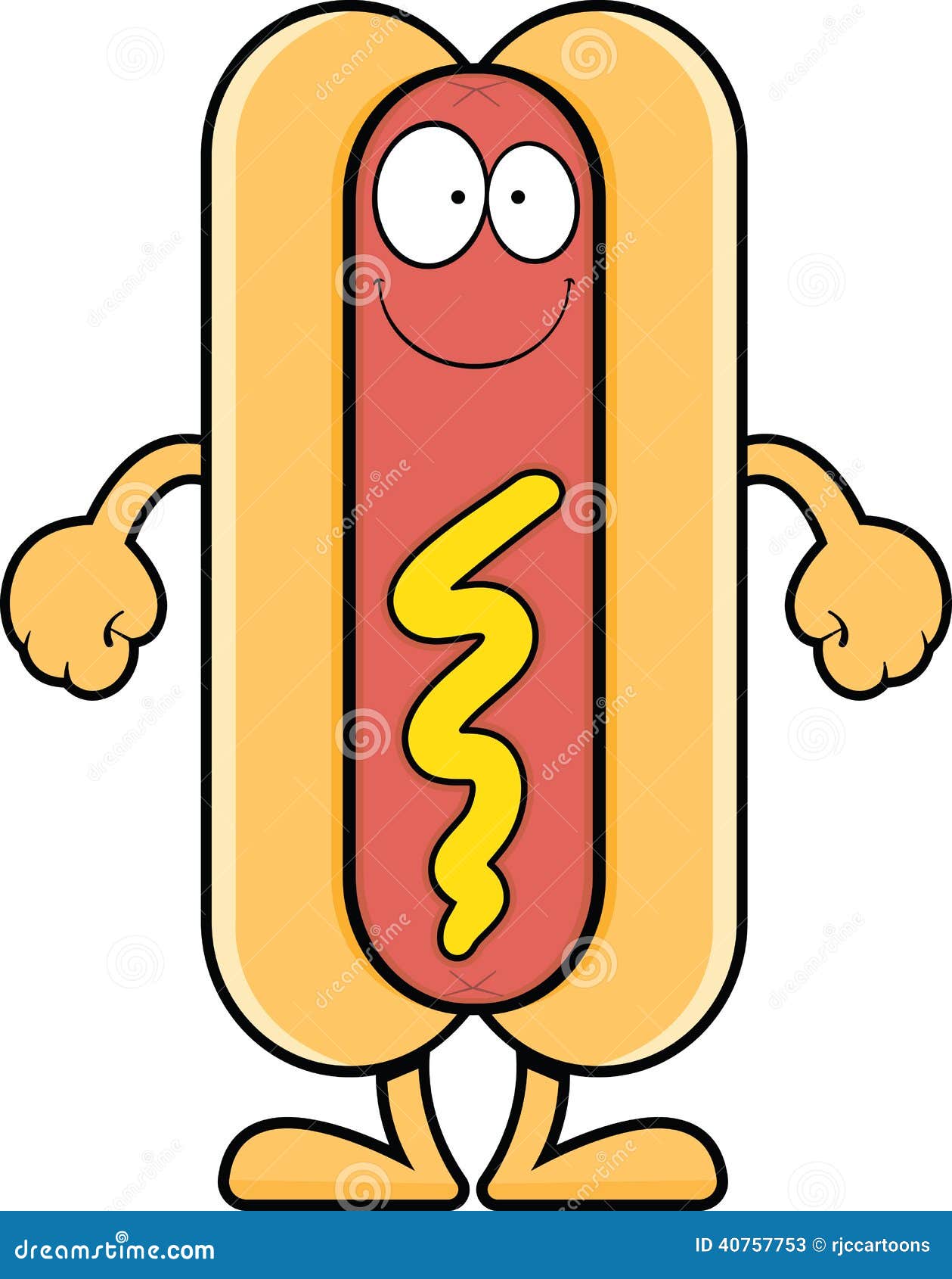 Smiling Cartoon Hot Dog Stock Vector - Image: 40757753