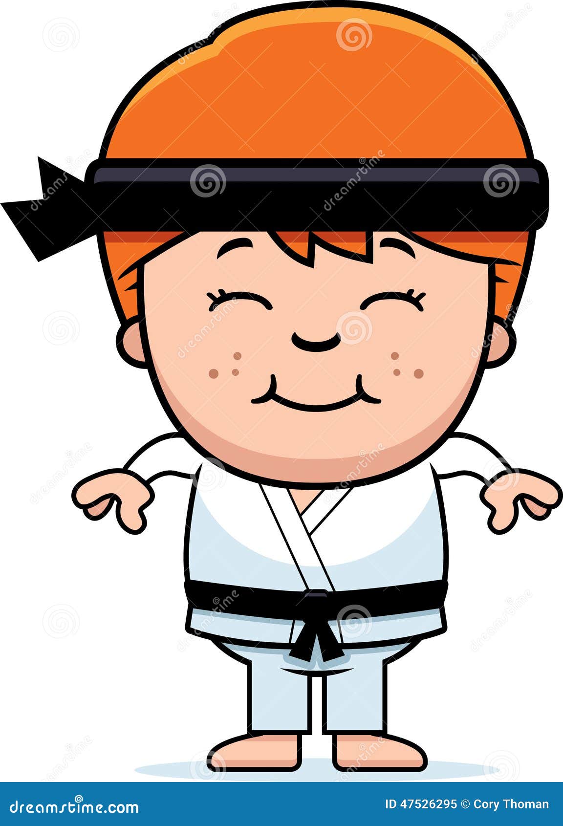 Smiling Cartoon Karate Kid stock vector. Illustration of vector - 47526295