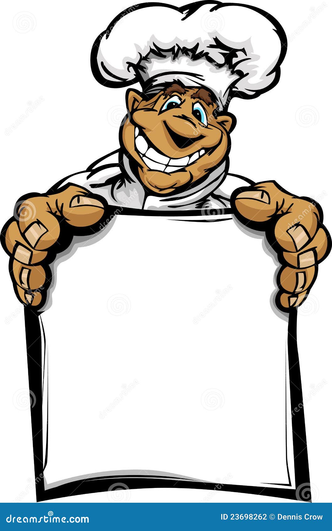 Smiling Cartoon Kitchen Chef Holding Menu Stock Vector - Illustration ...