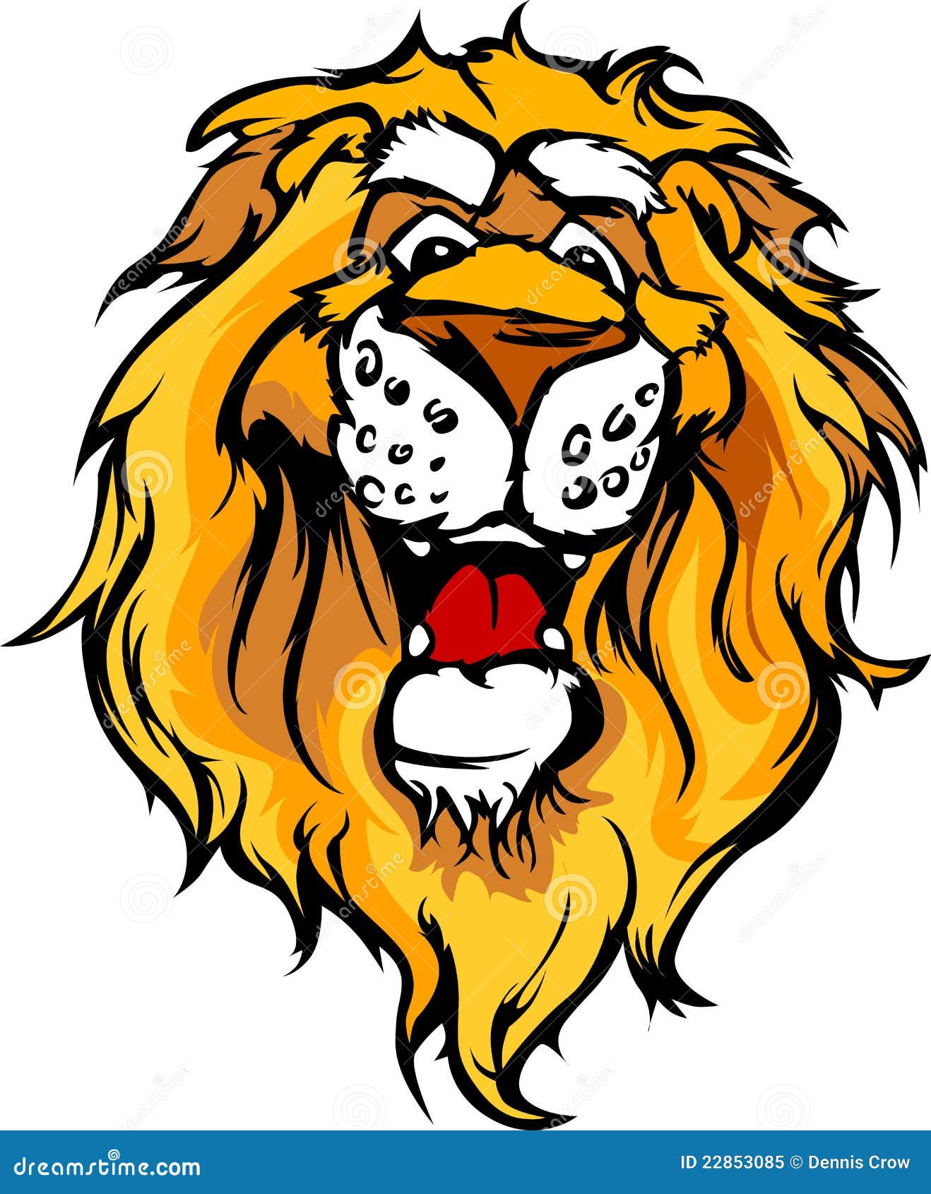 Smiling Cartoon Lion Mascot Graphic Stock Vector - Illustration of ...