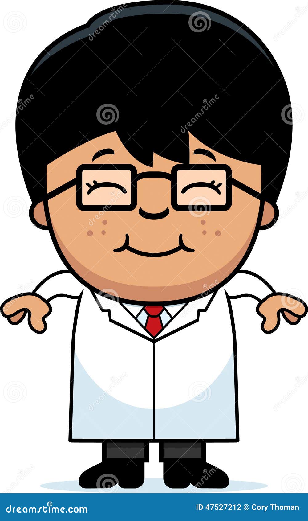 Smiling Cartoon Little Scientist Stock Vector - Illustration of person ...