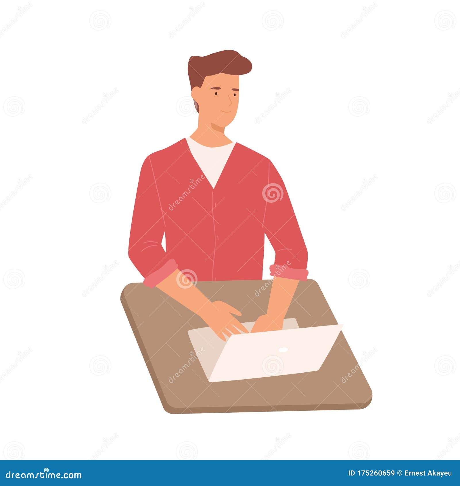 Smiling Programmer Coder Web Developer Software Engineer Or It Worker Holding Laptop Happy
