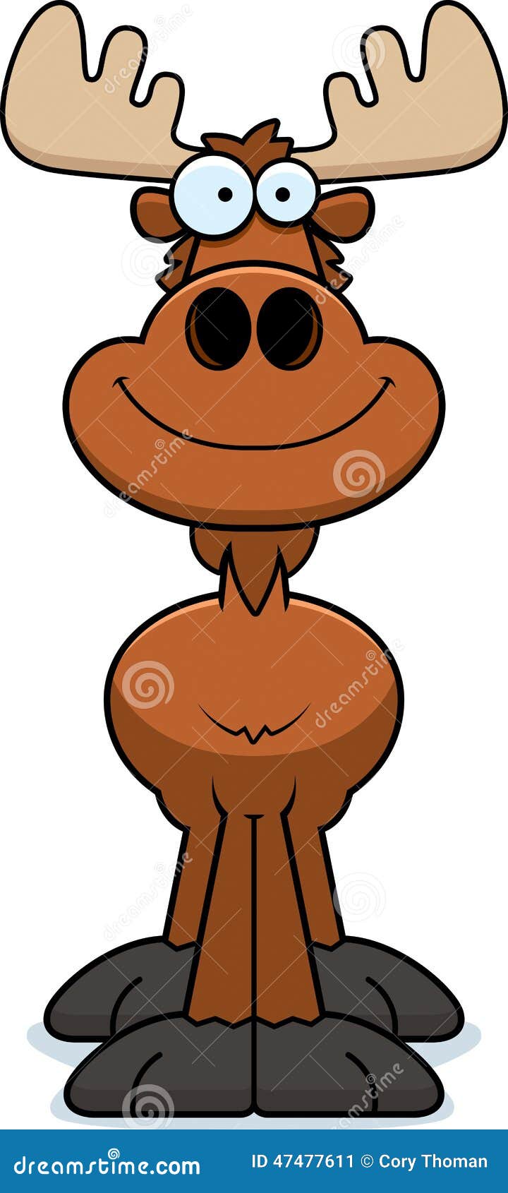 Smiling Cartoon Moose stock vector. Illustration of eurasian - 47477611