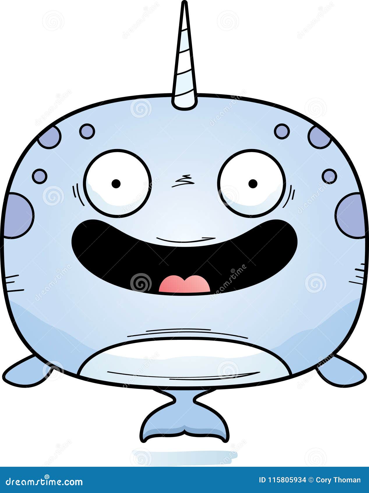 Smiling Cartoon Narwhal stock vector. Illustration of tusk - 115805934