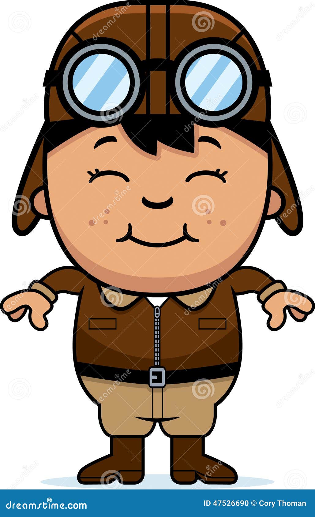 Smiling Cartoon Pilot stock vector. Illustration of child - 47526690