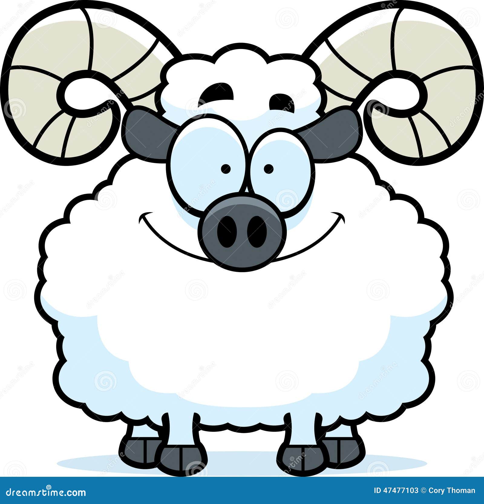 Smiling Cartoon Ram stock vector. Illustration of vector - 47477103
