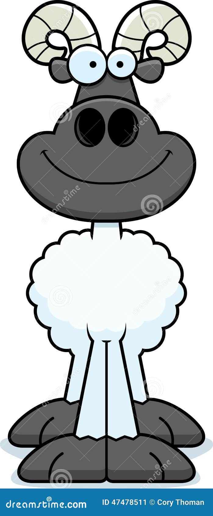 Smiling Cartoon Ram stock vector. Illustration of horns - 47478511