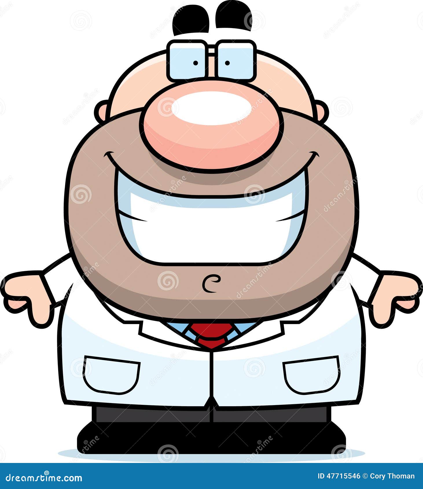 Smiling Cartoon Scientist stock vector. Illustration of happy - 47715546