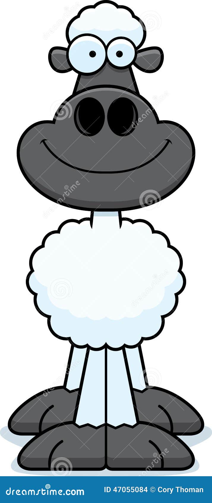 Smiling Cartoon Sheep stock vector. Illustration of clip - 47055084