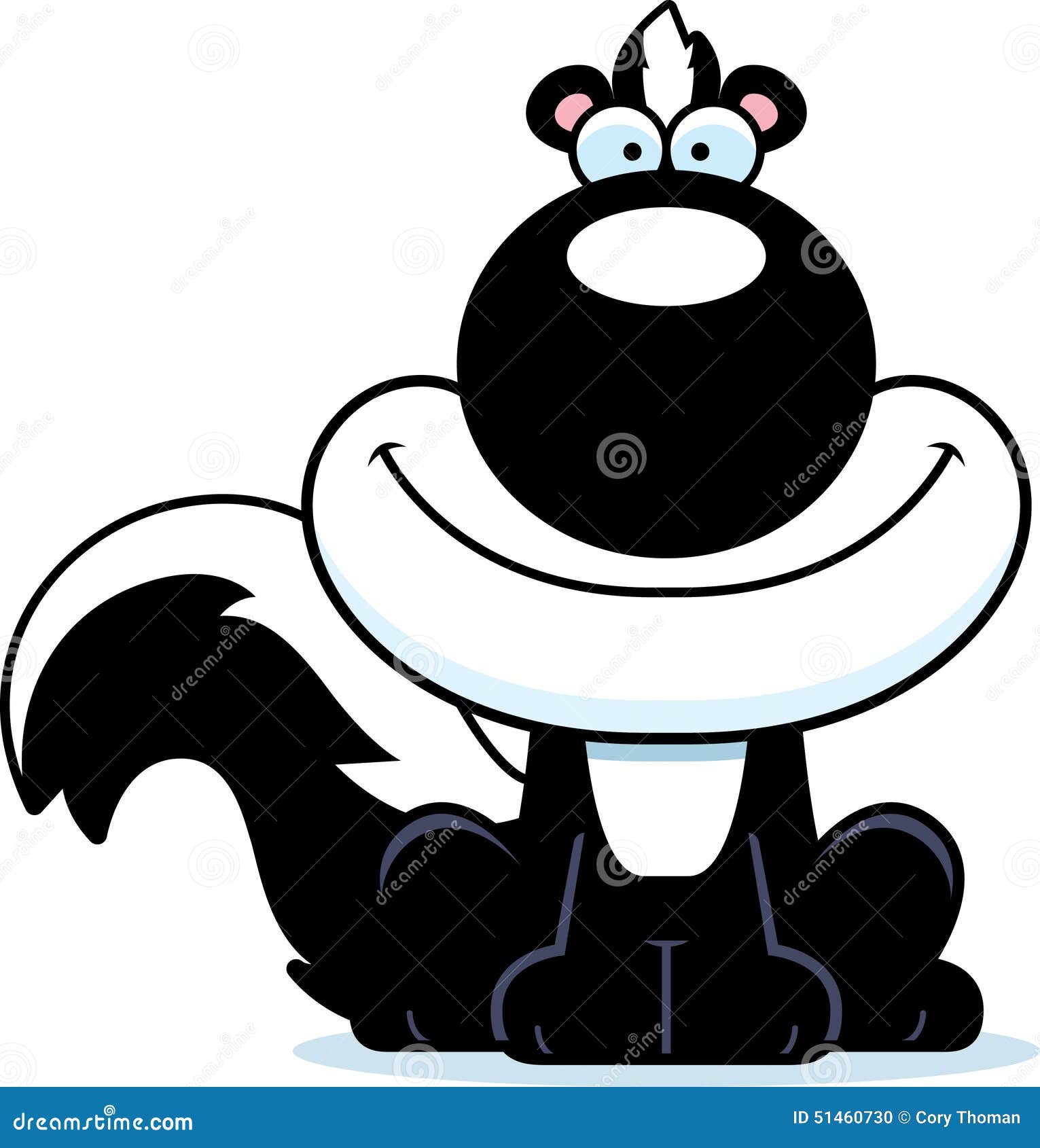Smiling Cartoon Skunk stock vector. Illustration of clipart - 51460730