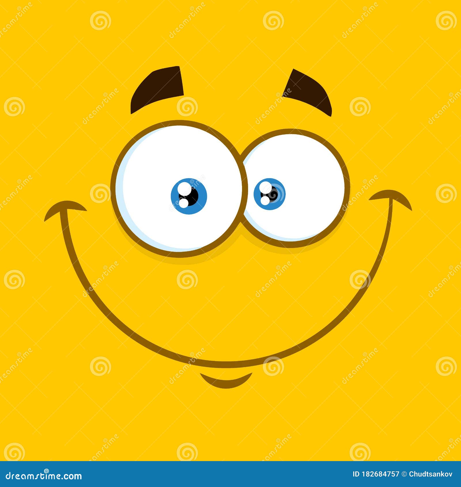 Smiling Cartoon Square Emoticons with Happy Expression Stock Vector ...