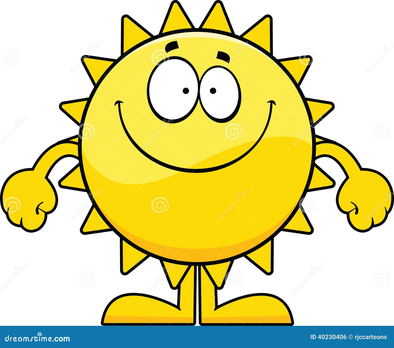 Smiling Cartoon Sun stock vector. Illustration of smiling - 40230406