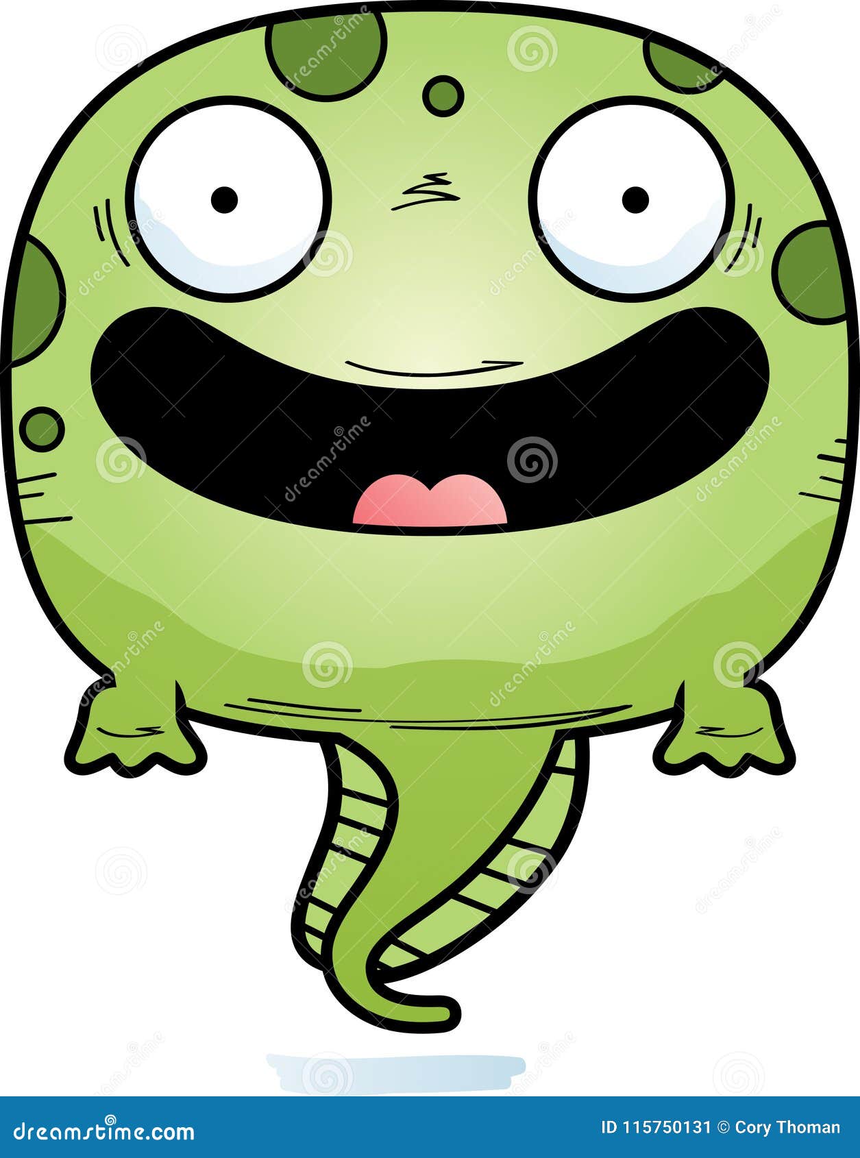 Smiling Cartoon Tadpole stock vector. Illustration of frog - 115750131