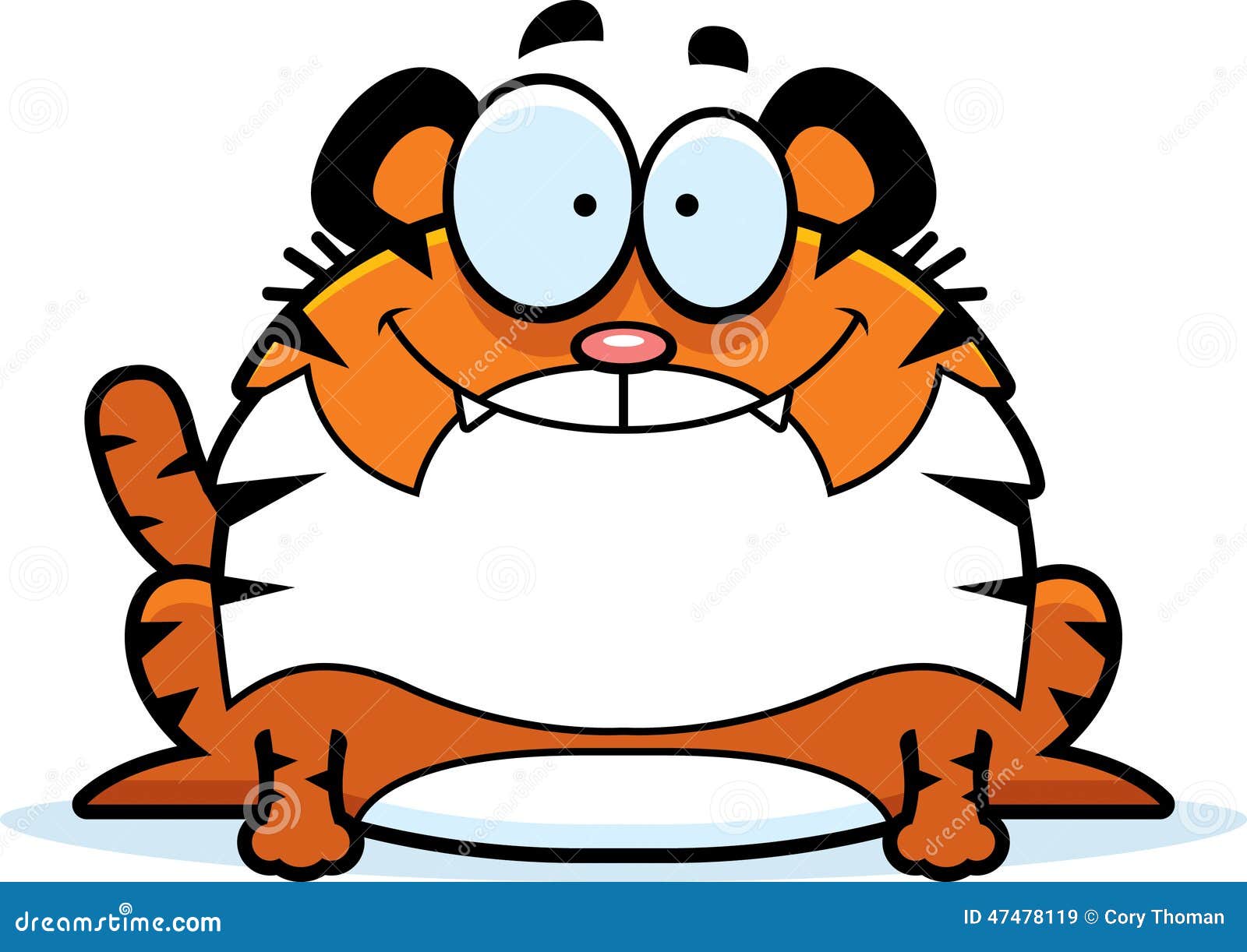 Smiling Cartoon Tiger stock vector. Illustration of grinning - 47478119